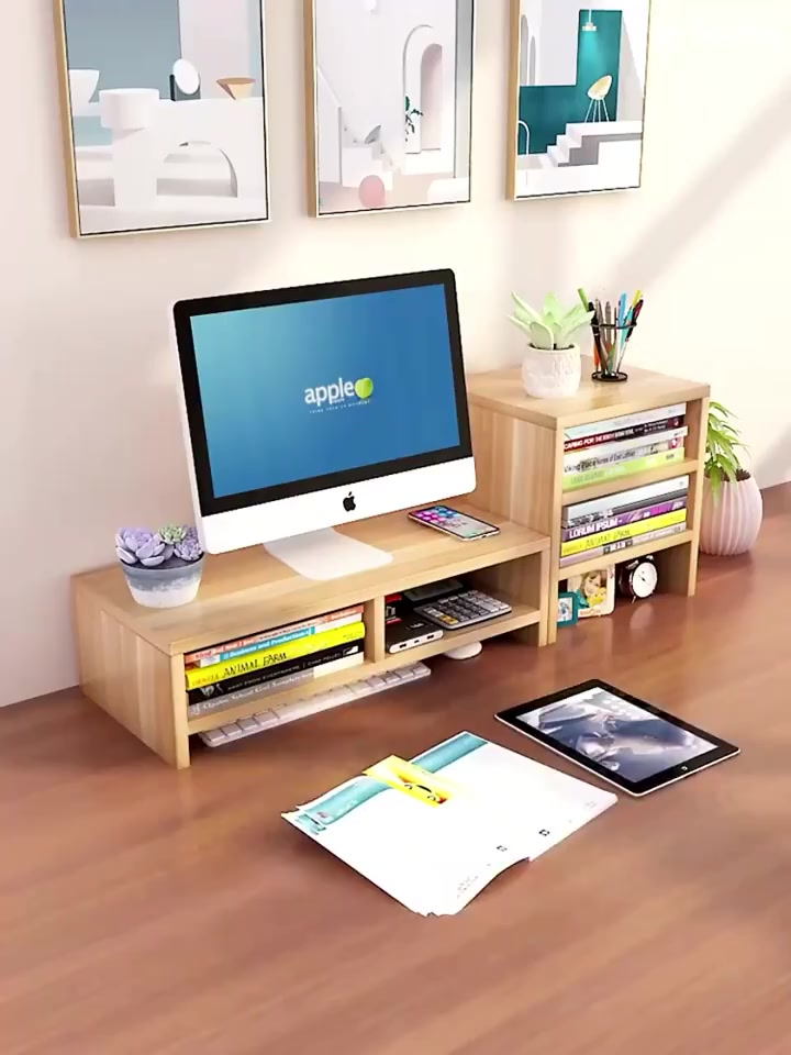 NV Computer Monitor Rack Screen Increase Height Shelf Desktop Keyboard ...