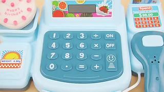 Cash Register Toy for Kids with Scanner, Real Calculator with Sounds ...