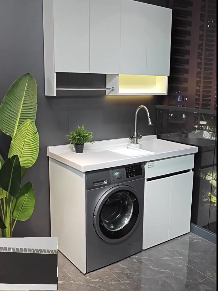Kabinet Dobi Ruang aluminium balkoni mesin basuh kabinet besen dobi ...