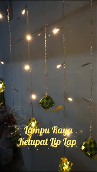 RAINDROP LIGHT 96L Crystal 3D Ketupat Fairy Light Plug Lampu Raya Lampu ...