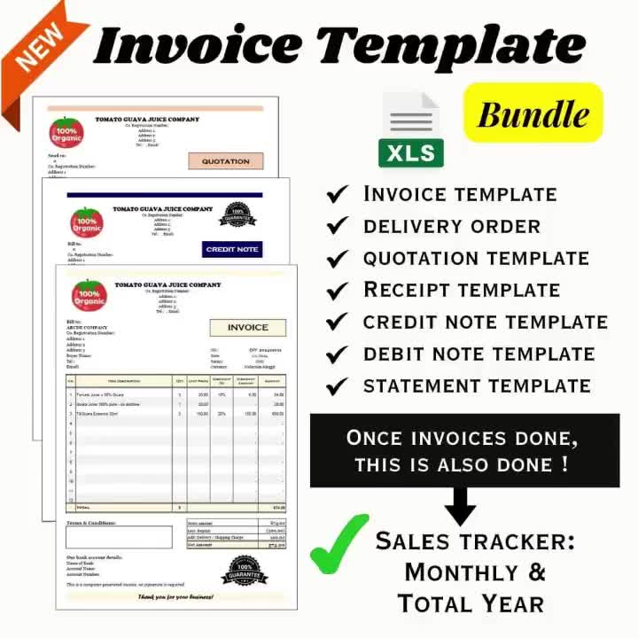 🔥INSTANT🔥 Invoice Template Bundle Excel Template ( Quotation Template ...