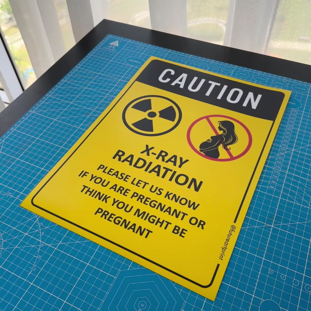 Caution X-Ray Xray Radiation. Warning Pregnant Pregnancy Danger Hazard ...