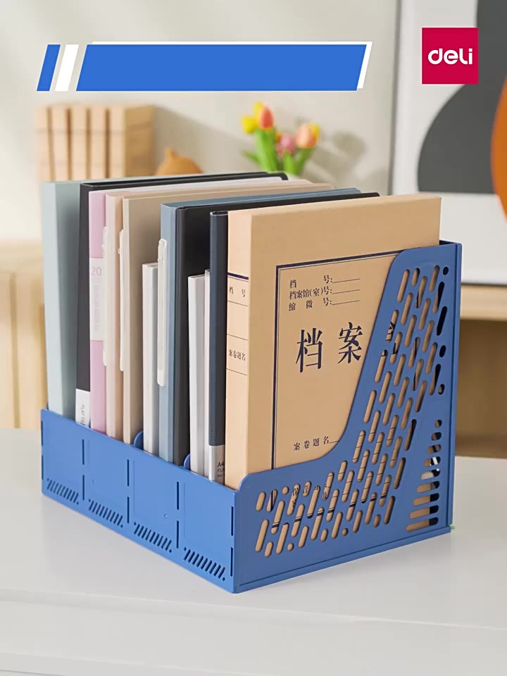 Deli Desktop File Organizer Rack Folder Compartment Document Storage ...