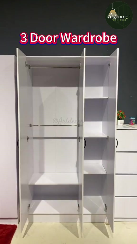 [READY STOCK] 3 Door Wardrobe Almari Baju 3 Pintu Almari Pakaian ...