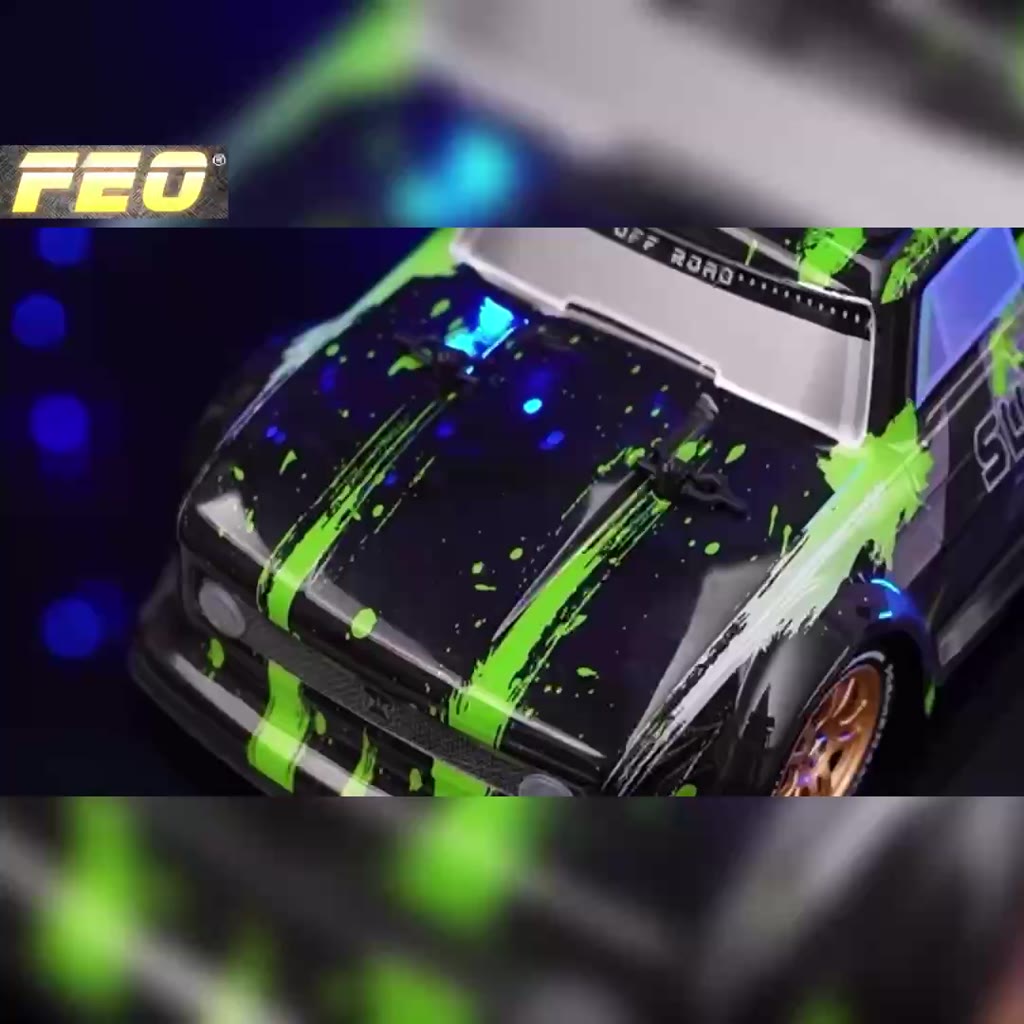 FEO Q123 Spray+Light Rc Drift Car 1/16 Ae86 GTR Pick Up 4WD Off-Road ...