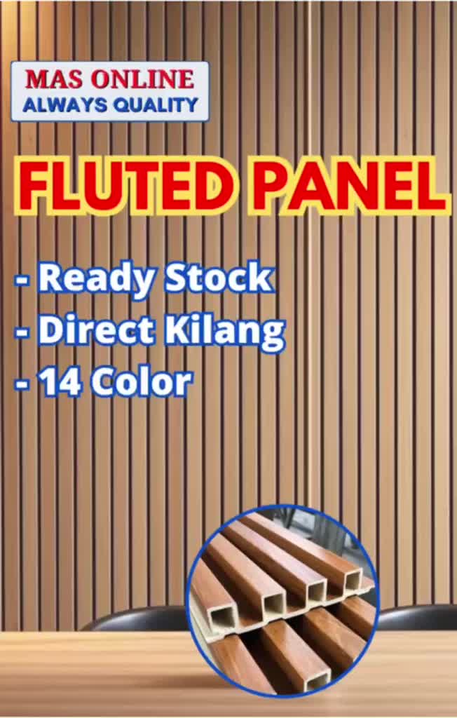 Panel Dinding L PROFILE Fluted wall panel WPC Fluted Panel PVC Edging ...