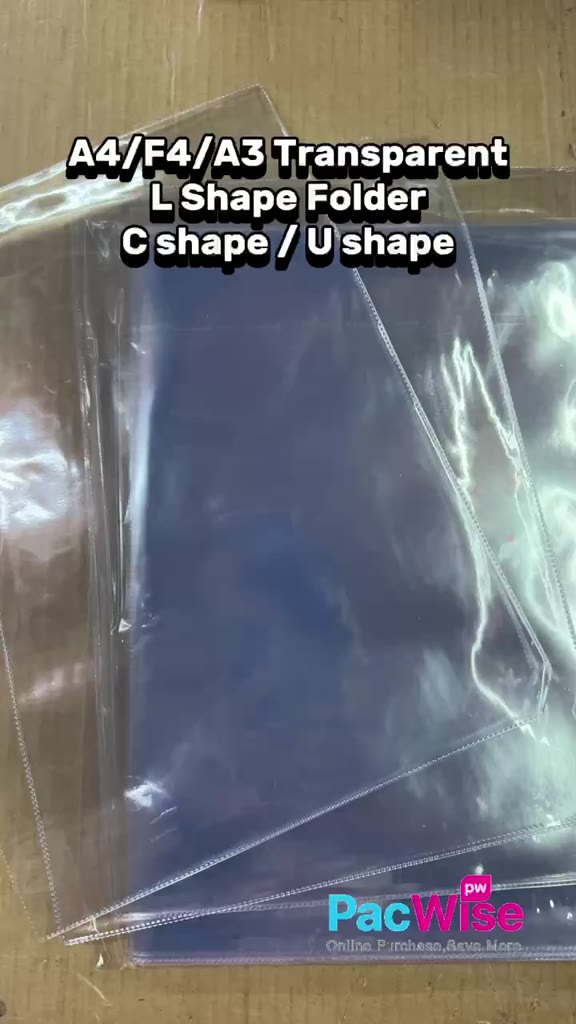 Clear Plastic Folder A3 / A4 / F4 – L / C / U Shape File PVC ...