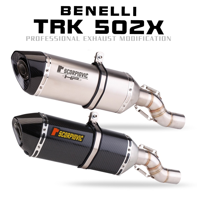 TRK502X Motorcycle Exhaust Carbon Fiber AK Muffler Escape Moto Modified ...