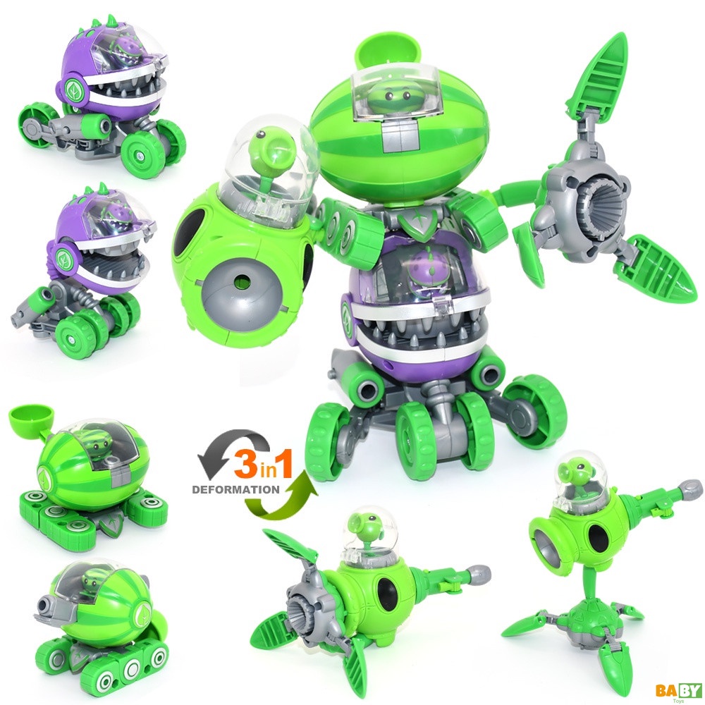3 in 1 assembly deformation toys for Plants vs. Zombies mecha fighter ...