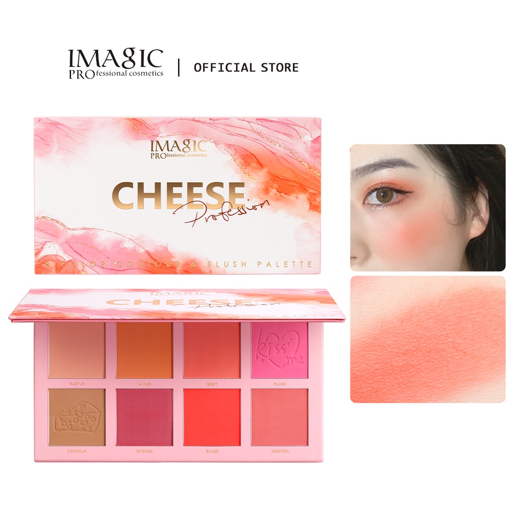 IMAGIC Natural Blush Powder High Pigment Orange Peach Pink Face Makeup ...