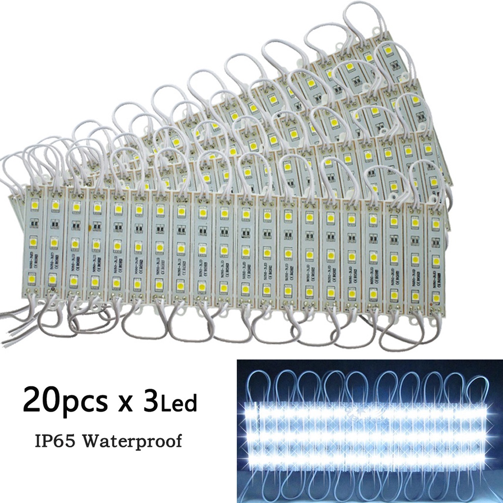 20pcs/1pad waterproof Cool white smd 5054 3 bulb 12v Led module 3 ...