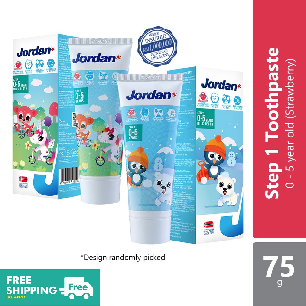 Jordan Toothpaste Step 1 Strawberry 0-5 Years (75g) | Shopee Malaysia