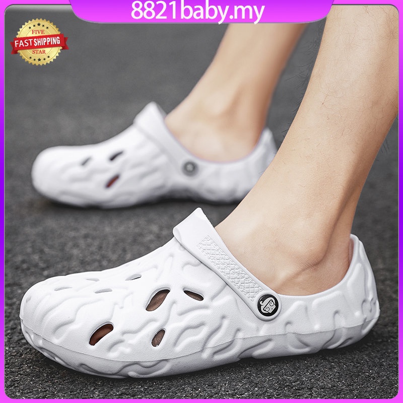 Crocs Sandal Men Kasut Lelaki Sandals Flat Shoes Man Casual Kasut Kerja ...