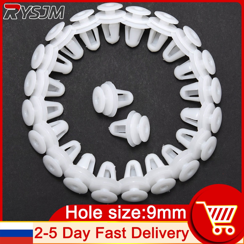 50Pcs/Bag 9mm Hole Door Panel Clips Auto Fastener Clip for peugeot 206 ...