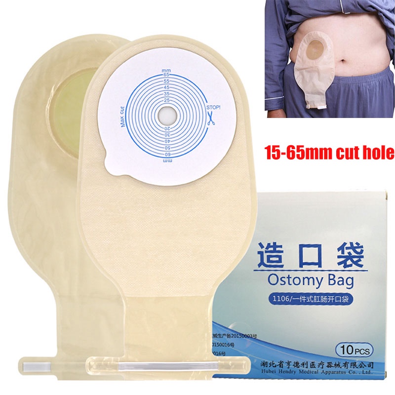 [READY STOCK] 10 PCS/BOX Drainable Stoma Ostomy 15mm-65mm Cut Colostomy ...