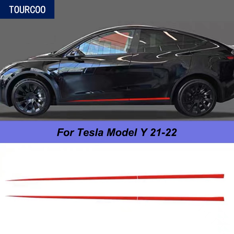 For Tesla Model Y 2021-2022 Door Side Decorative Sticker Car Body Side ...
