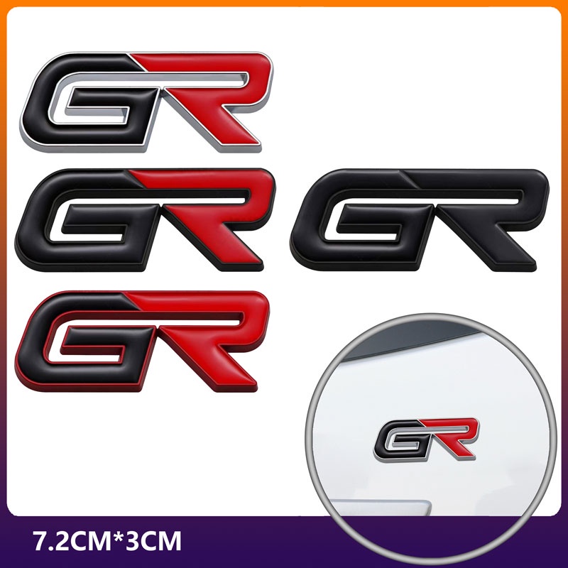 New GR Racing Styling Car Body Decal 3D Metal Sticker Grille Sport ...