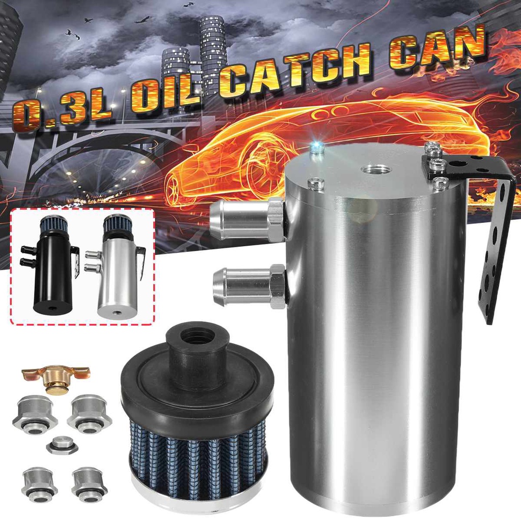 300ml Oil Catch Can Kit Car Universal Baffled Aluminum Oil Trap ...