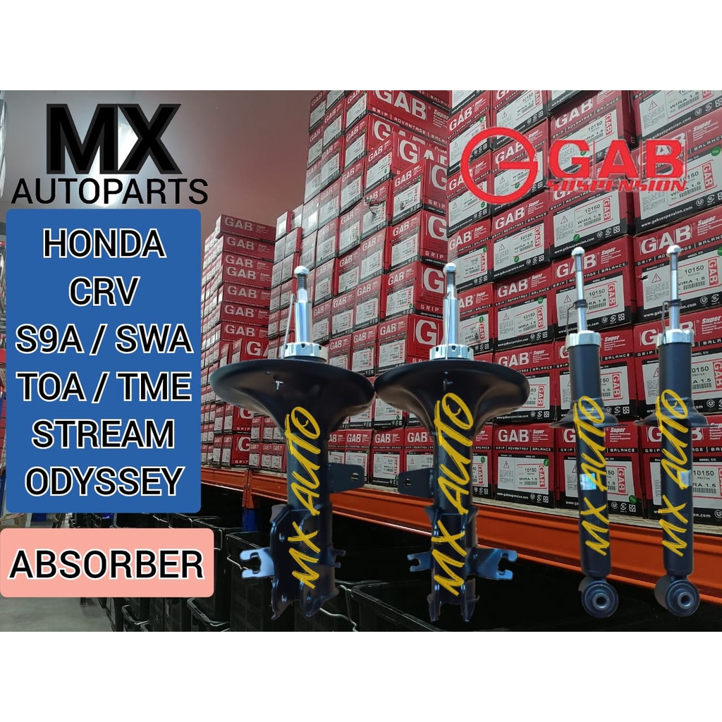ORIGINAL GAB HONDA CRV S9A SWA TOA TME STREAM SMA RN6 ODYSSEY RB1 FRONT & REAR SHOCK ABSORBER ...