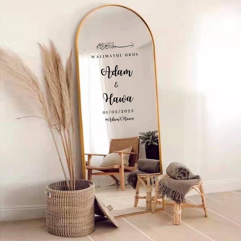 🔥 PROMO STICKER 🔥 Sticker Cermin Acrylic Welcome Board Wedding ...