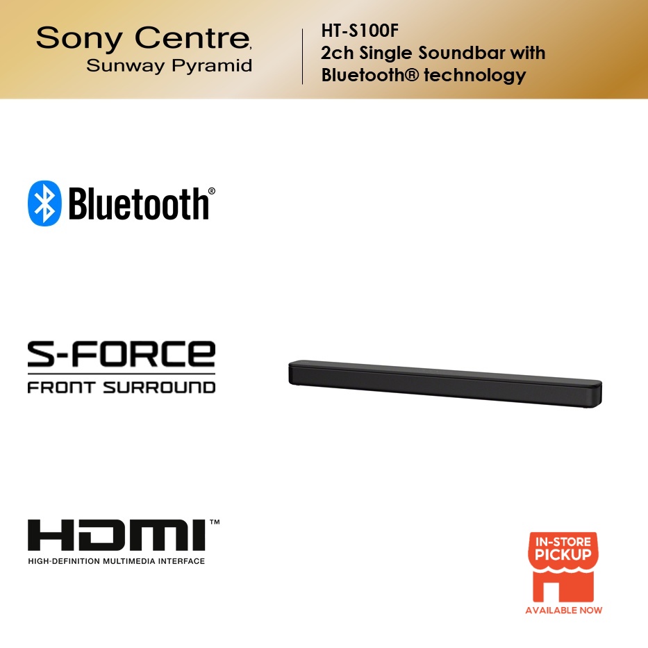 Sony HT-S100F 2ch Single Sound Bar with Bluetooth Technology S100F ...