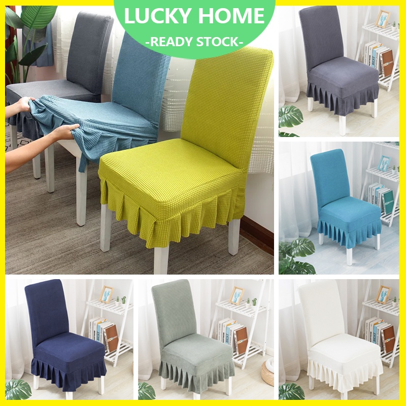 Elastic Chair Seat Covers Skirt Chair Cover Thick Dining Table Chair ...