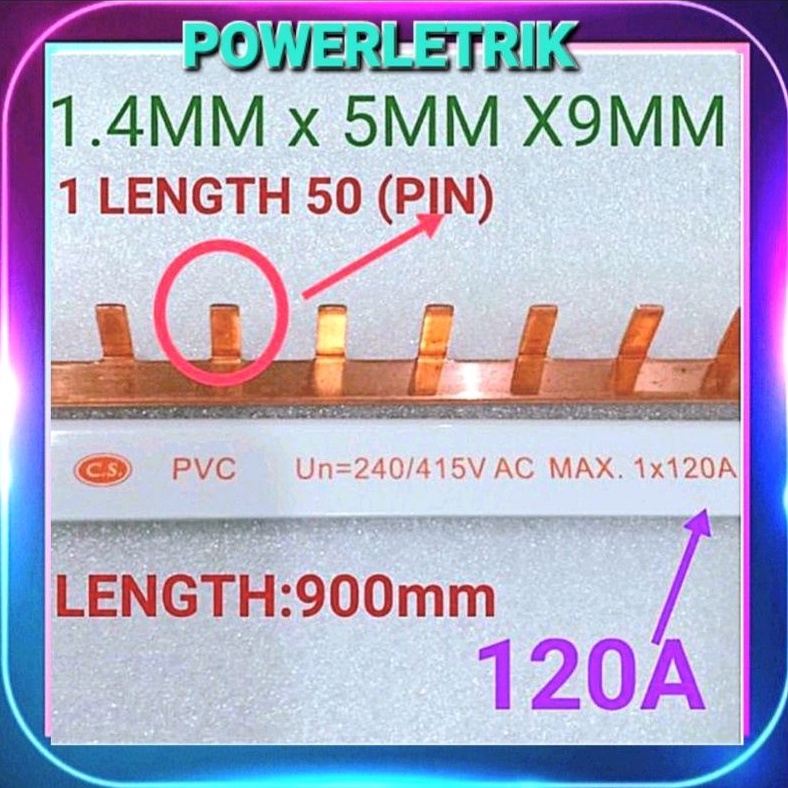 *READY STOCK*☄HIGH QUALITY☄120A 1POLE PURE COPPER MCB BAR (50PIN ...