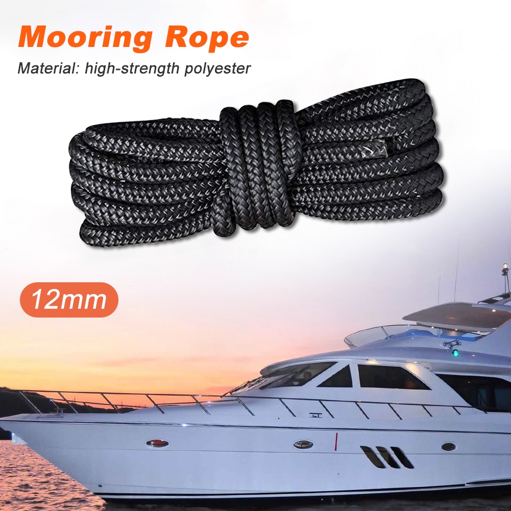 12mm Double Braided Nylon Dockline Marine Mooring Rope Anchor Cord ...