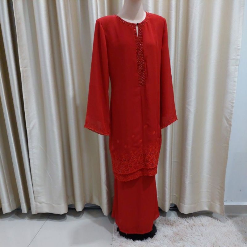 NEW ITEM! BAJU KURUNG MODEN CHIFFON EXCLUSIVE SULAM MANIK LABUCI. SAIZ ...