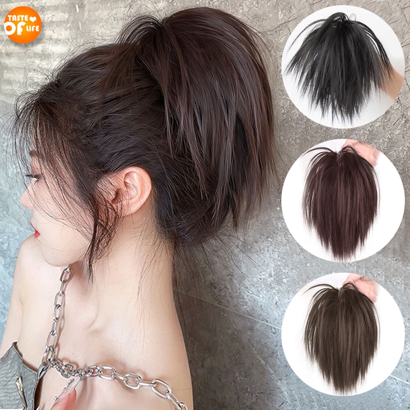 Messy Ponytail Wig 6Colors Fluffy Bun Straight Chignon High Elastic ...