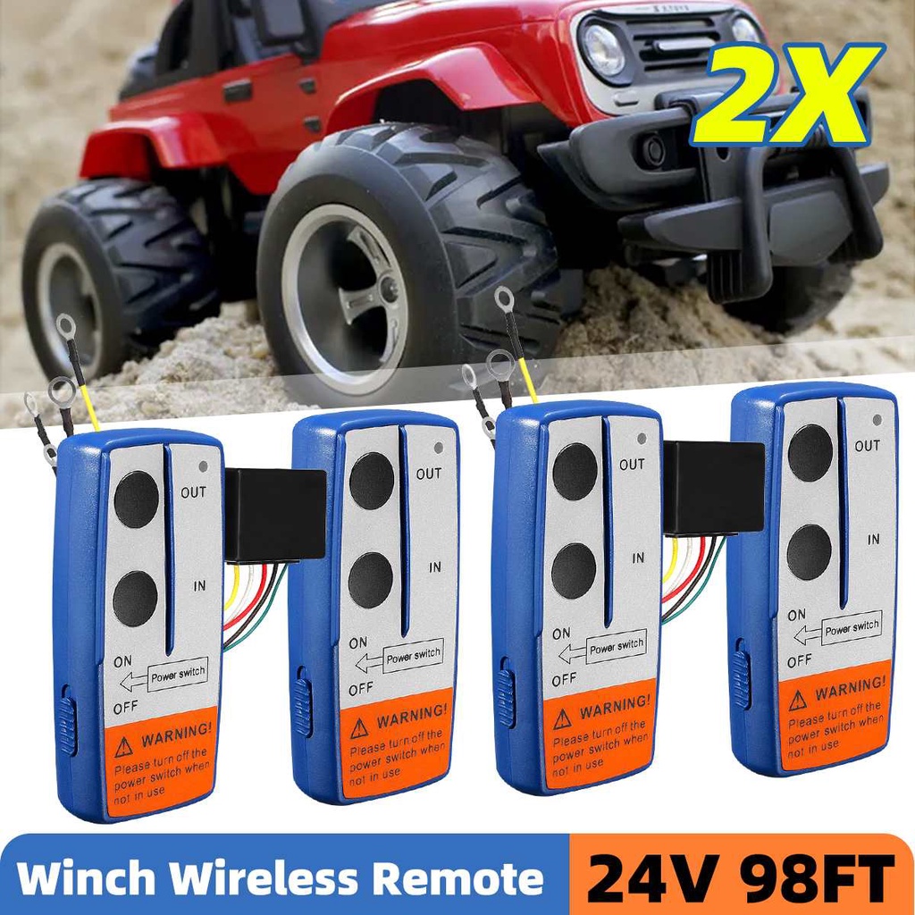24V Wireless Winch 4 Remote Control Kit Handset Switch For Car ATV SUV ...