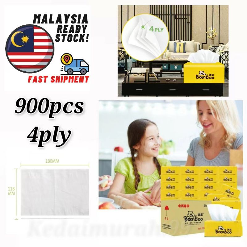 900pcs Bamboo Tissue/Soft Facial Tisu*4ply/Tisu Paper | Shopee Malaysia