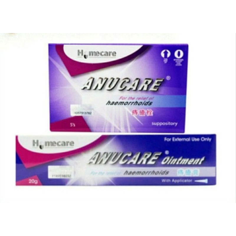 HOMECARE ANUCARE HAEMORRHOIDS OINTMENT 20g /SUPPOSITORY 5's | Shopee ...