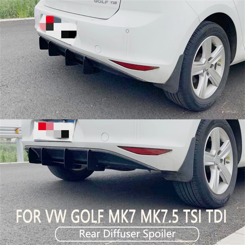 4 Fins Rear Bumper Diffuser Spoiler For Volkswagen Golf 7 7.5 Rear ...
