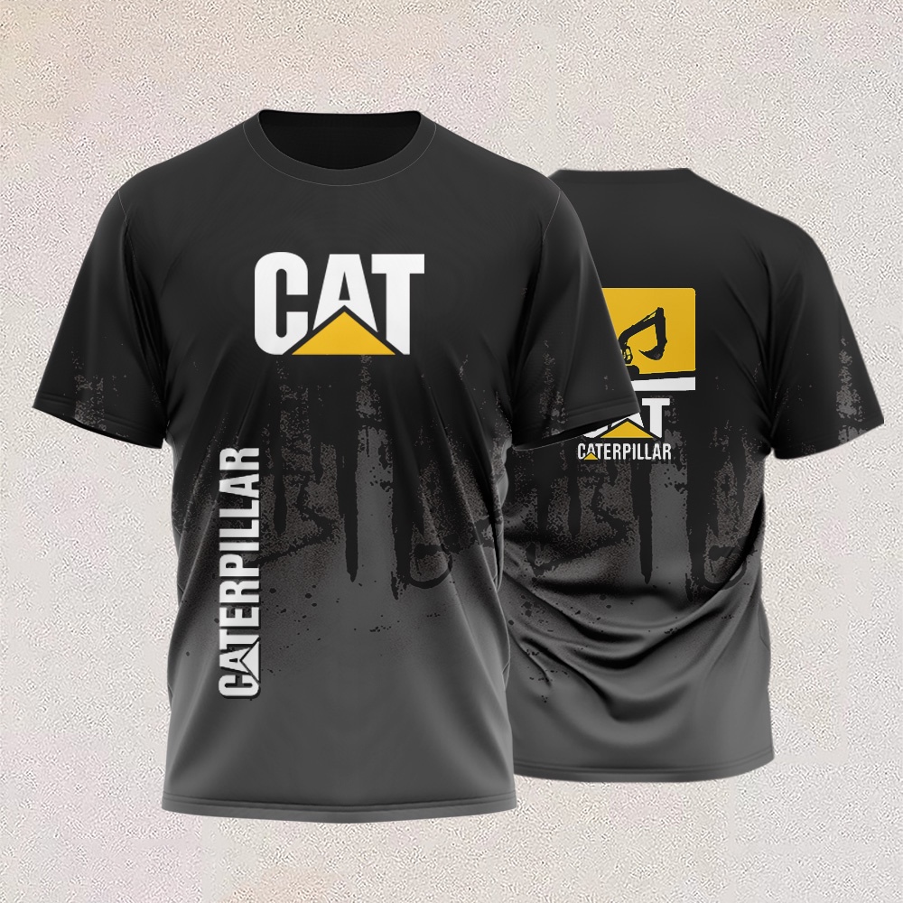 Summer Caterpillar T-Shirts CAT Excavator 3D Printed Streetwear Men ...