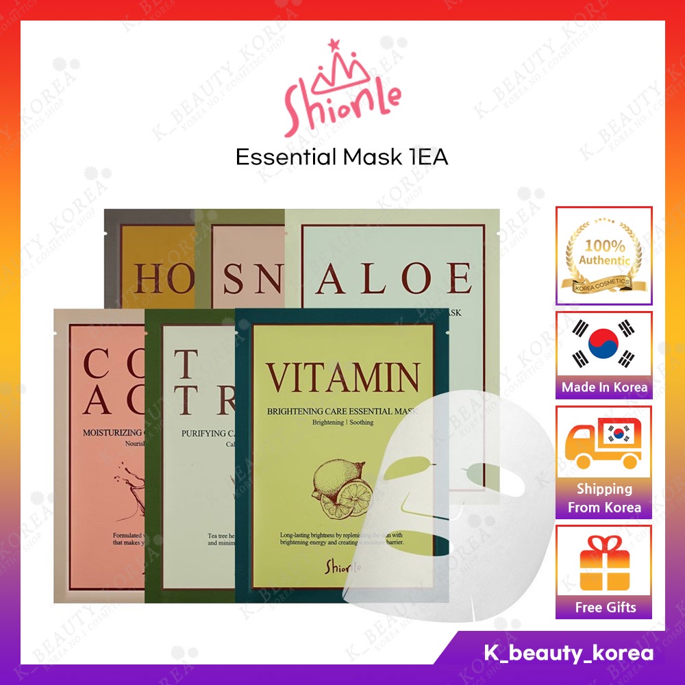 [Shionle] Total Care Essential Mask 6 Type Sheets 1EA / Aloe Snail ...