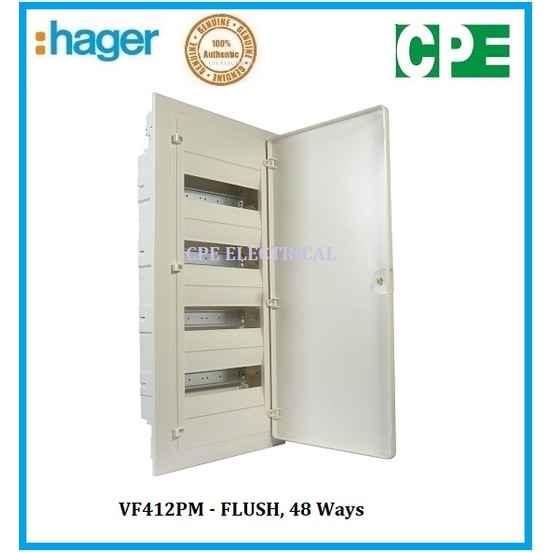 HAGER Golf Enclosures VF412PM 4 ROW 48 modules Flush Mounted OPAQUE ...