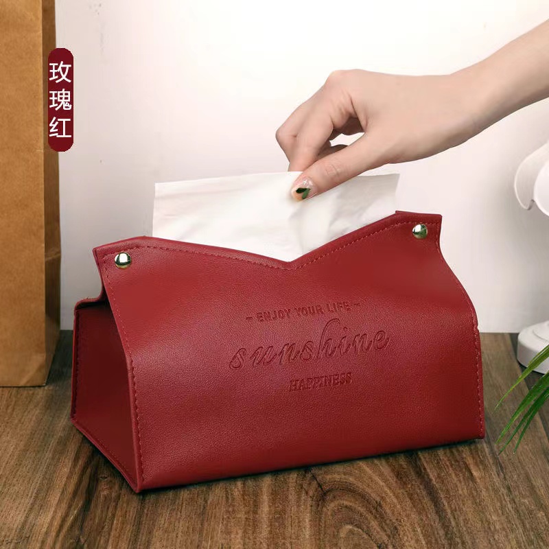 PVC Tissue Box for Car Big Capacity Leather Tissue Holder Soft V-shape ...