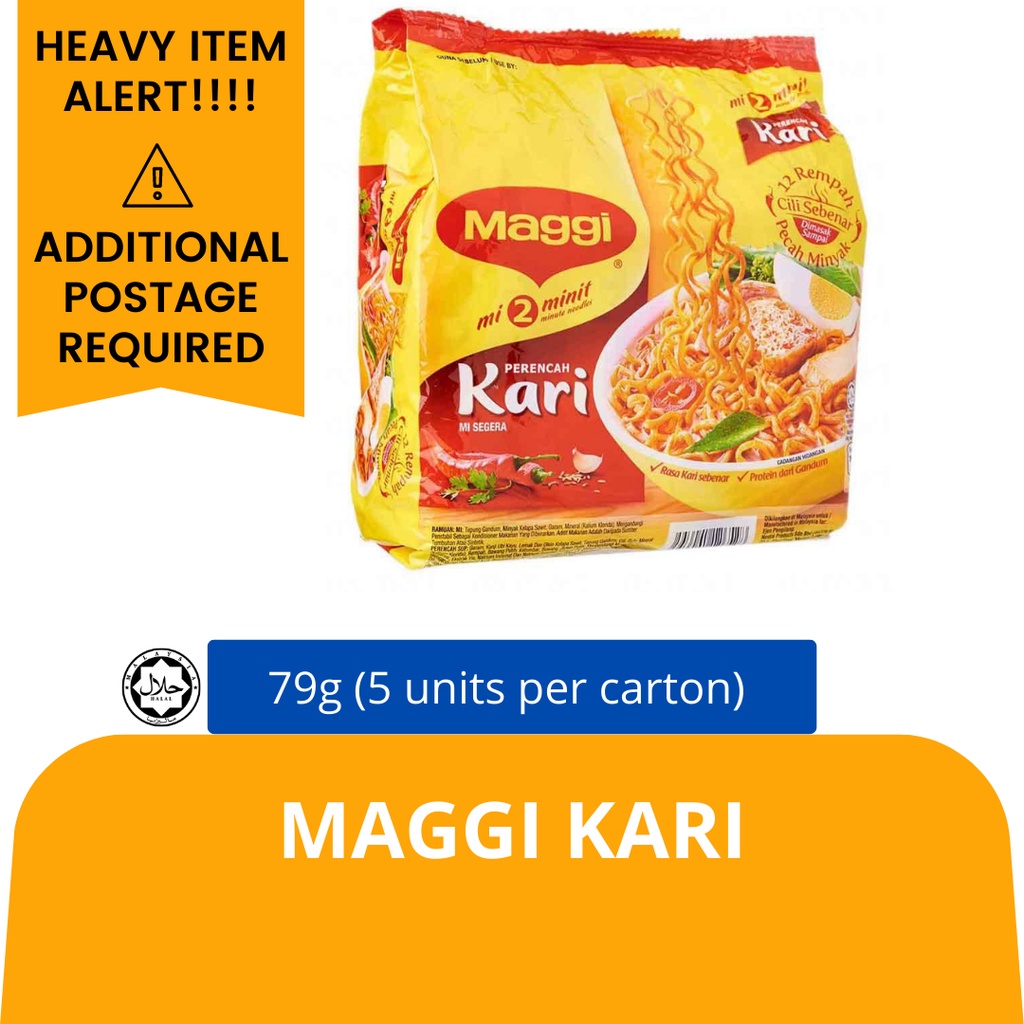 KLANG VALLEY ONLY! Maggi Kari (79g X 5 units per pack) (12 packs per ...