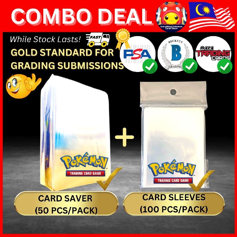 [Wholesale/50pcs] Original Pokemon Card Saver | Semi Rigid Card Sleeve ...