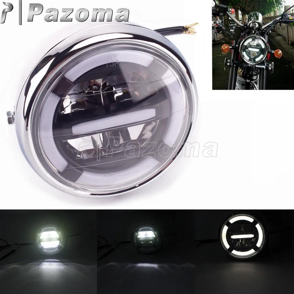 Universal LED Motorcycle Vintage Headlamp For Harley Suzuki BMW Victory ...