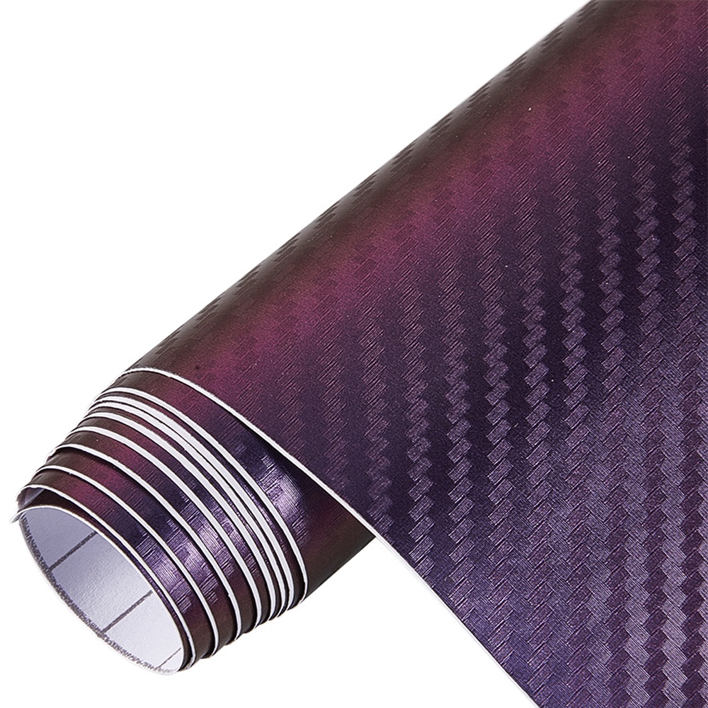 2Mx152cm 3D Carbon Fiber Purple Chameleon Vinyl Wrap Film Car Hood ...