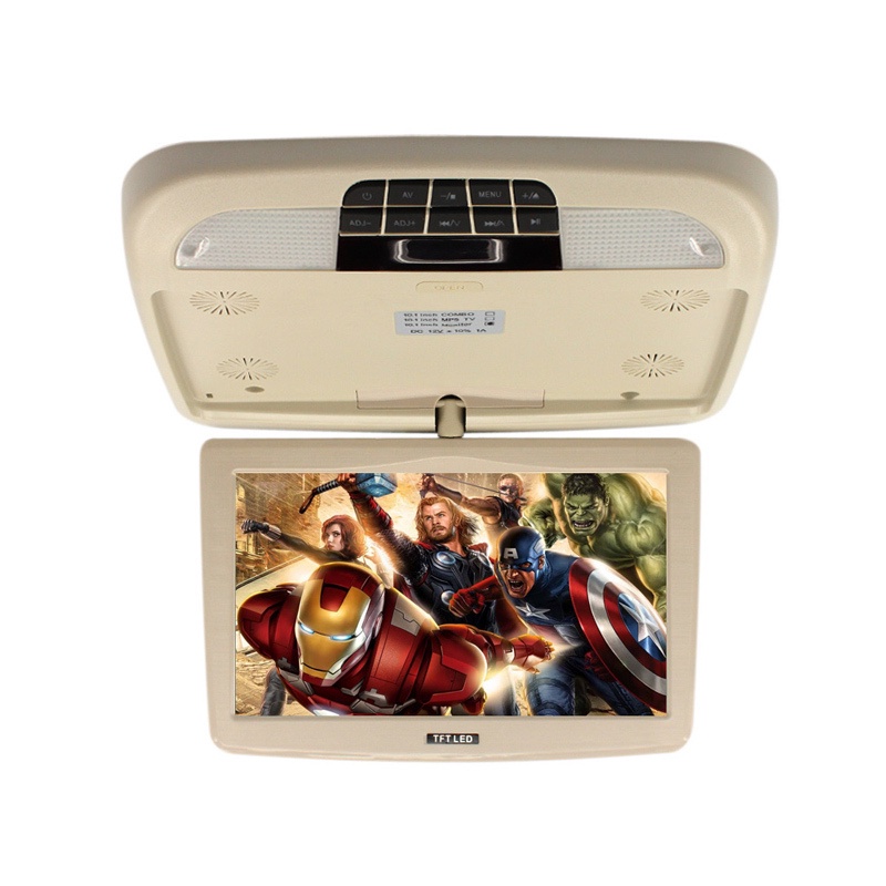 9 Inch TFT LCD Overhead Monitor Car Flip Down Monitor Beige Car Roof ...
