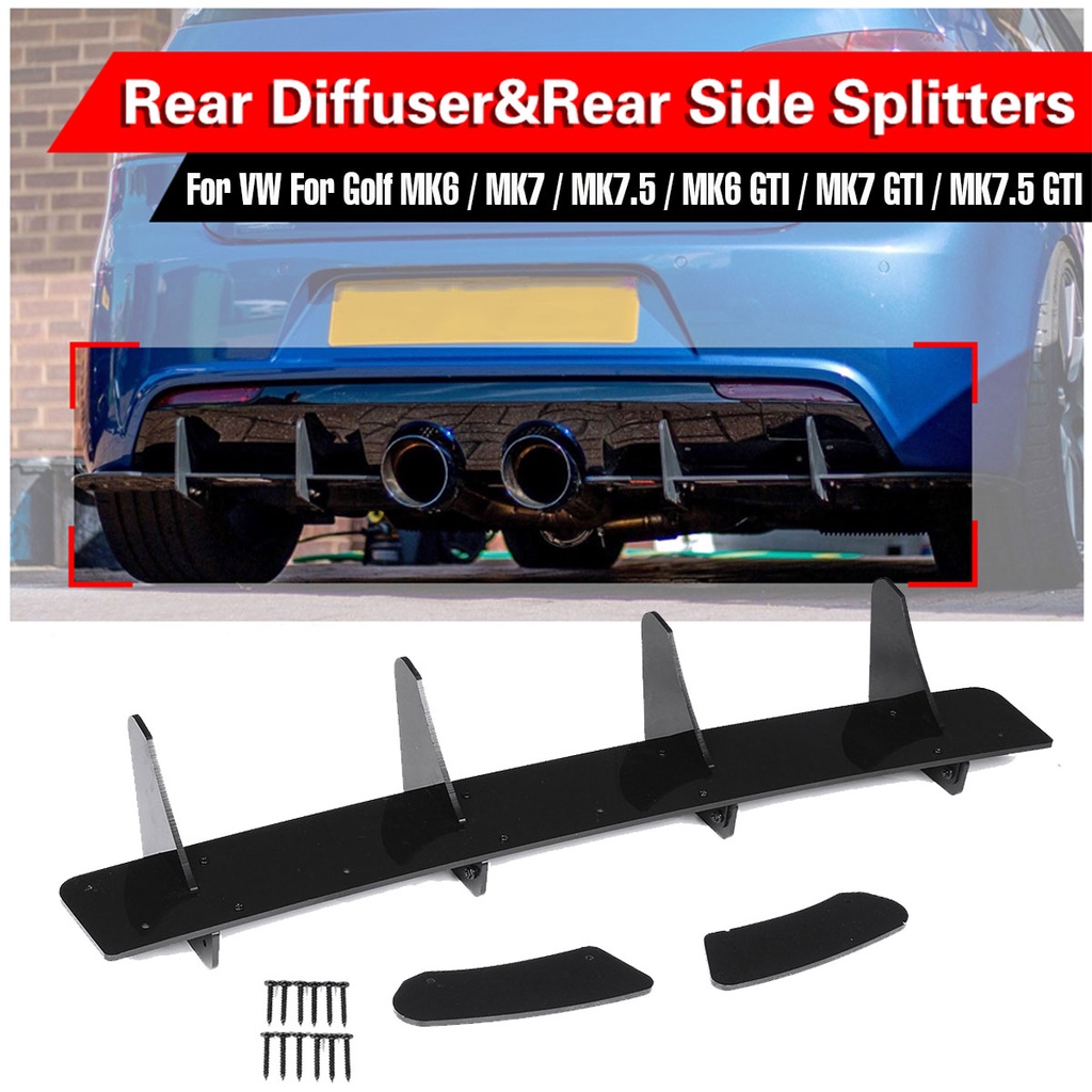 Car Rear Bumper Diffuser Spoiler Lip Protection Guard For Volkswagen ...