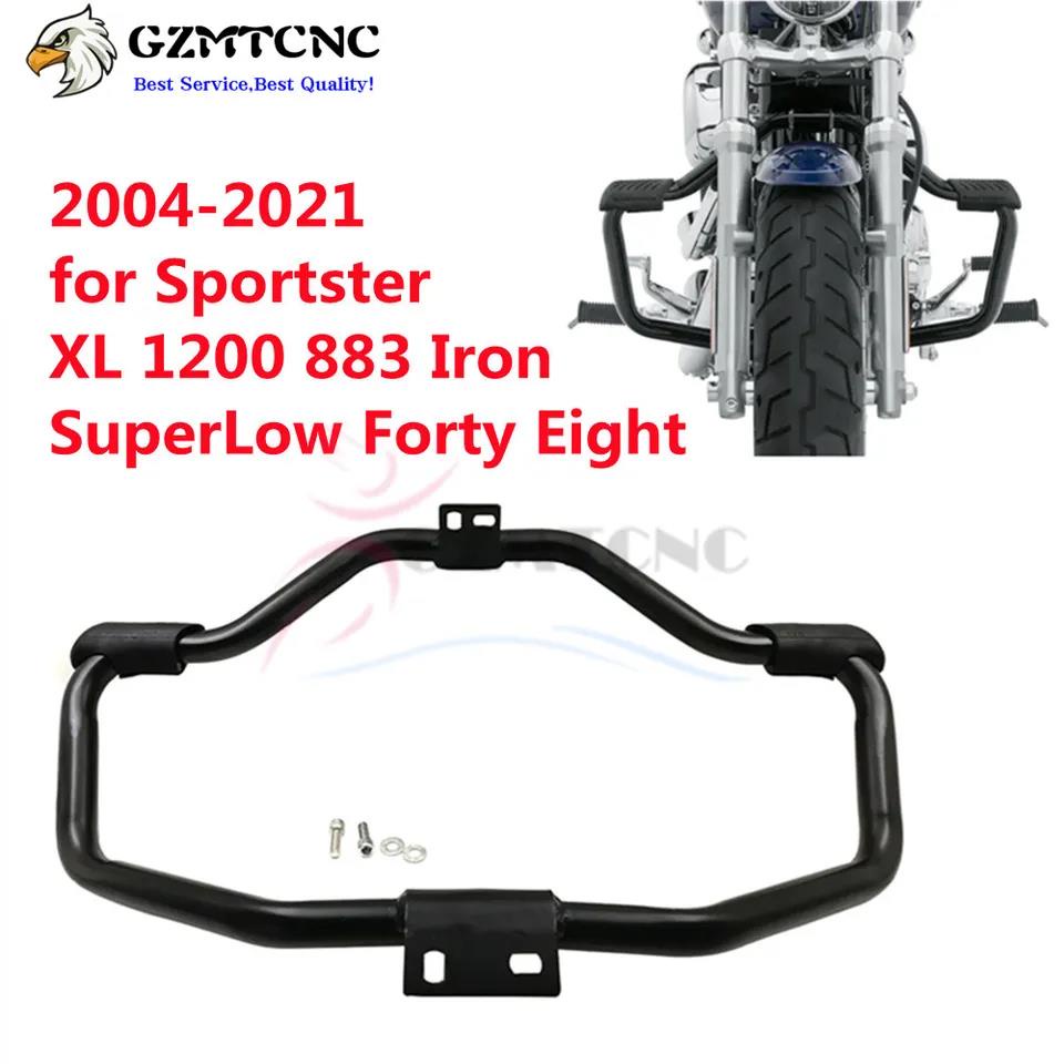 Black 2004-2021 Highway Crash Bar Front Engine Guard For Harley ...