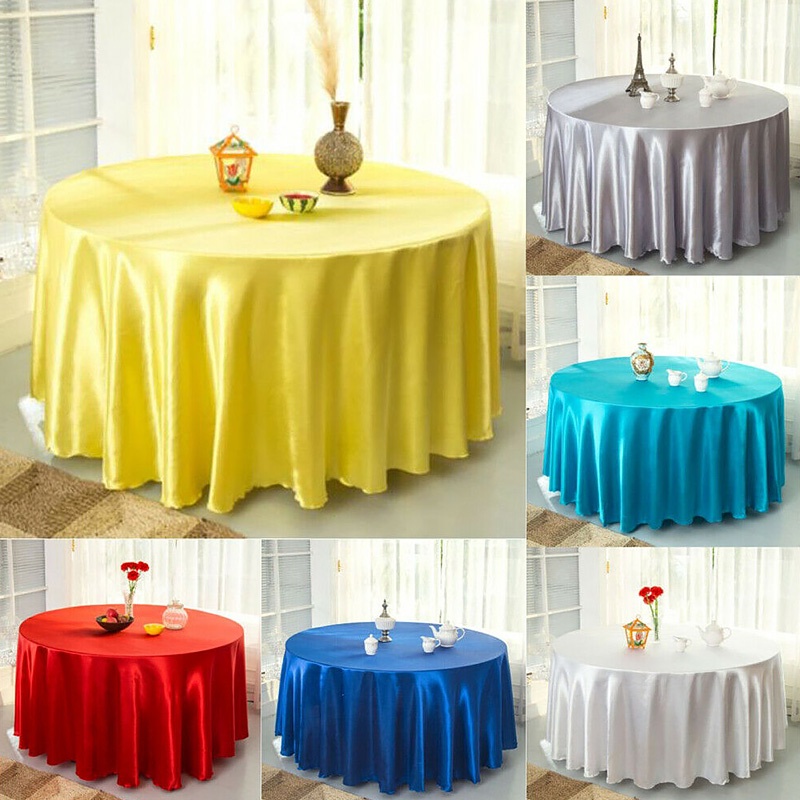 Round Table Cloth Cover Banquet Wedding Party Desk Dining Satin Table ...