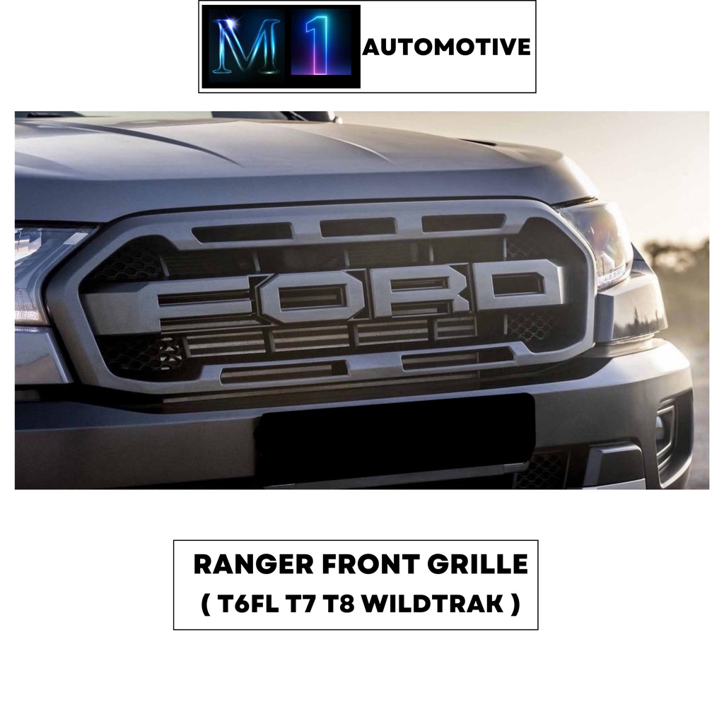 Raptor Style Front Grille For Ford Ranger T6FL T7 T8 Wildtrak (Matte ...