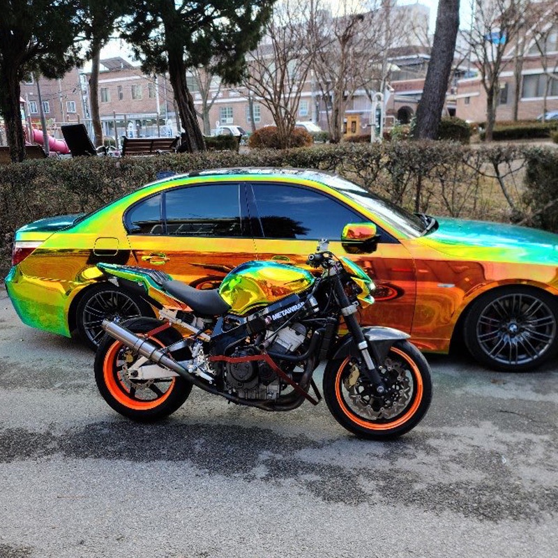 60cmX135cm Holographic Rainbow Iridescence Chrome Car Sticker Sheet ...