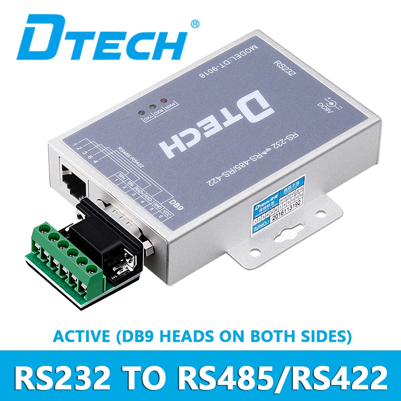 DTECH RS232 To RS485/422 Active Converter Two-Way Interface Lightning Protection Surge ...