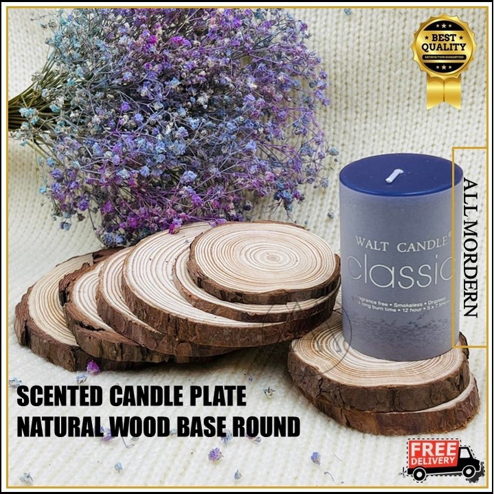 Scented Candle Base Thick Natural Pine Round Wood Slices Circles DIY ...